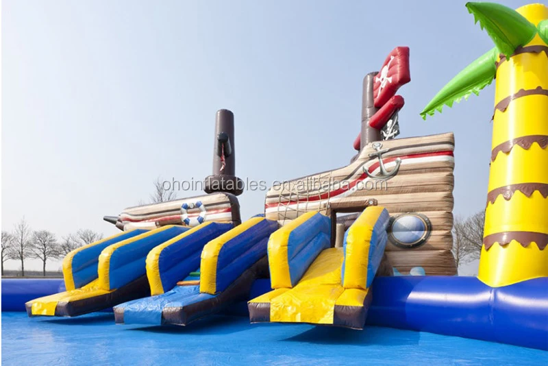 Oho Mini Inflatable Pool With Pirate Boat Ship,Outdoor Inflatable ...