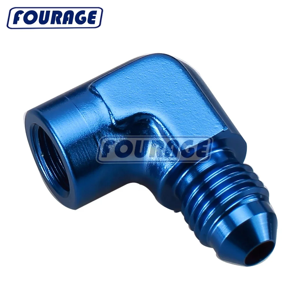 90 Degree Aluminum Male An3 An4 To 1/8" Female Npt Thread Oil Fuel Line ...