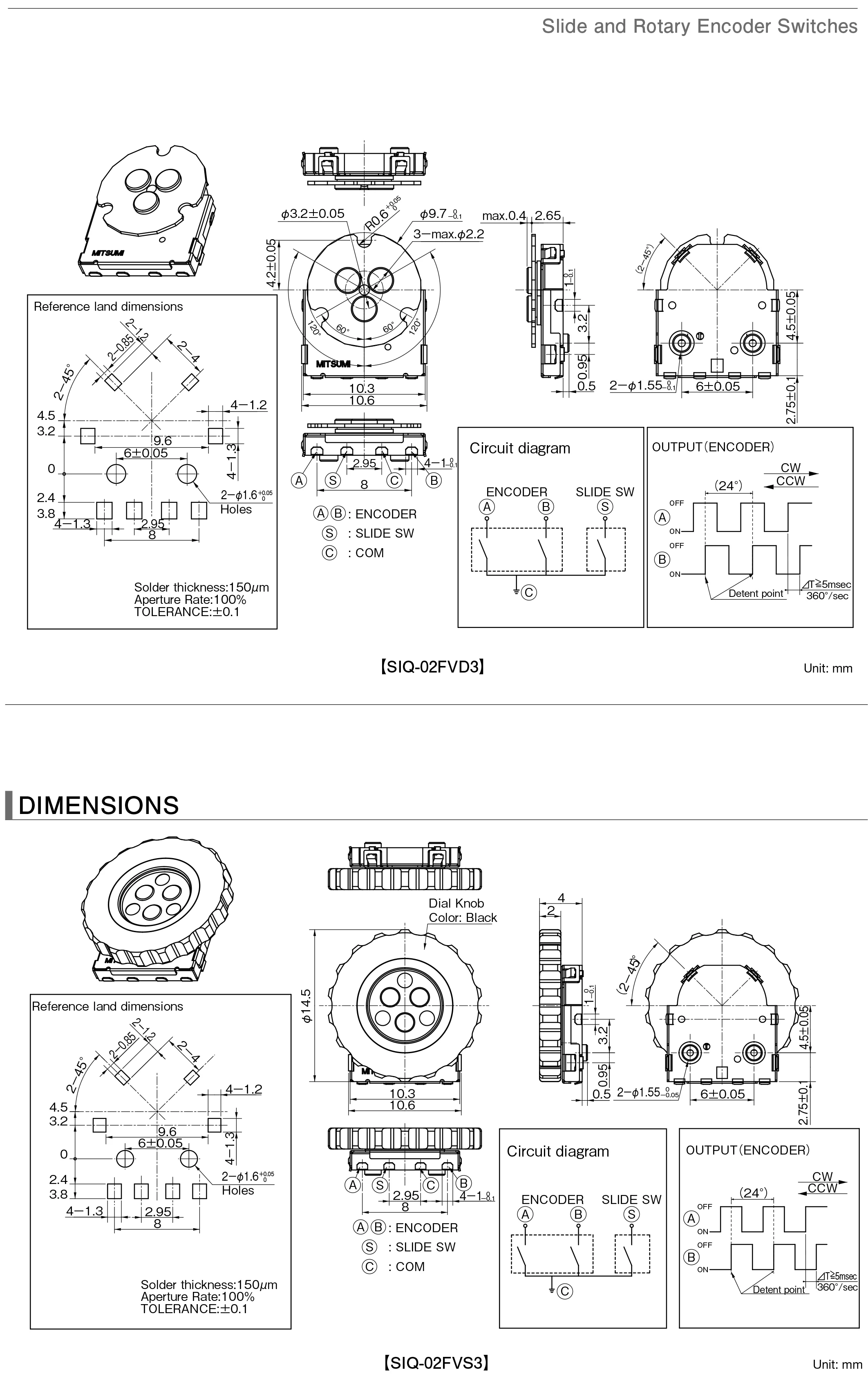Patch Dial Rotary Switch Encoder with 15 Positioning Slide