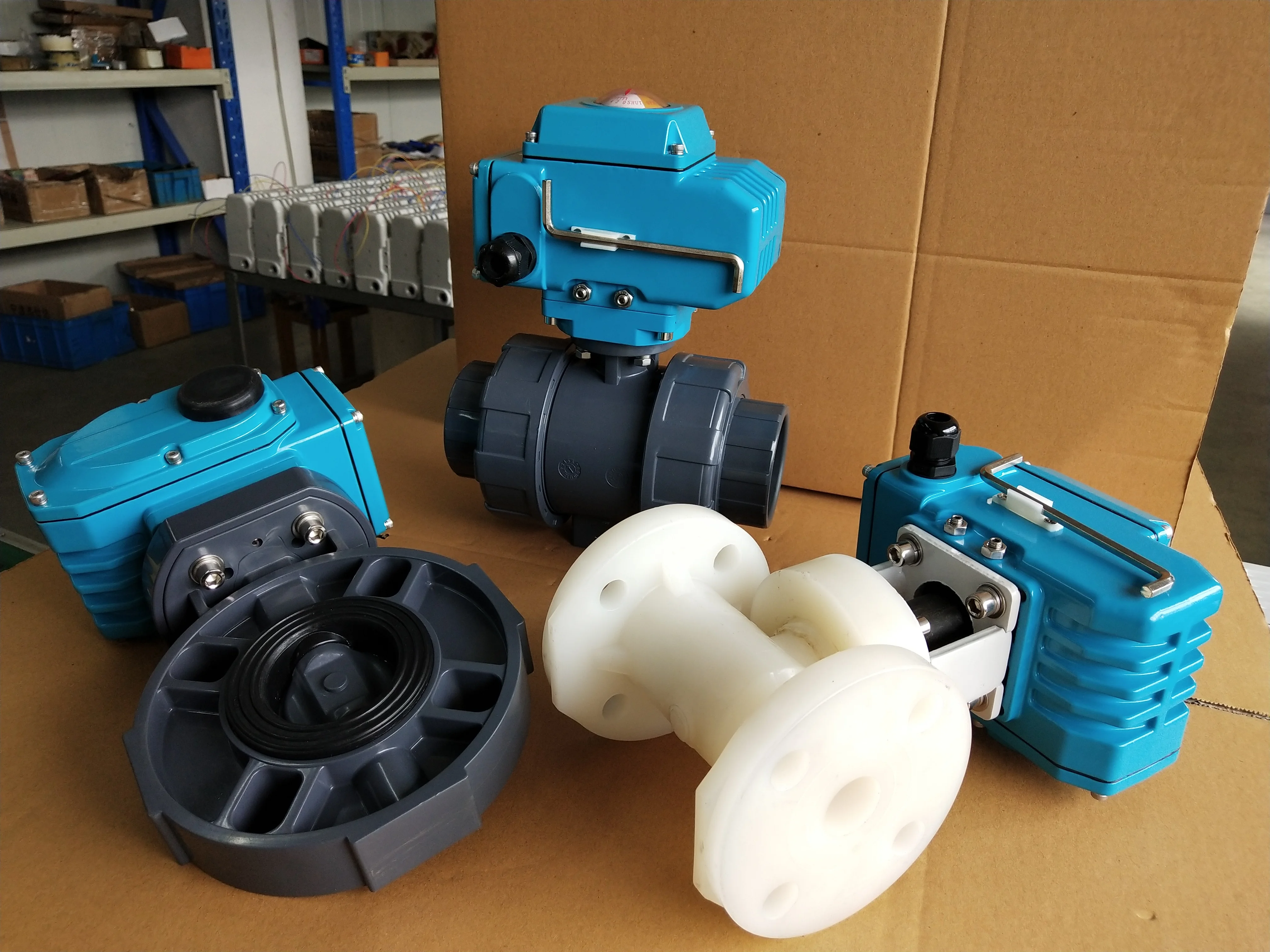 DN50 PVDF Material 220VAC Electrical Actuator Plastic Ball Valve ...