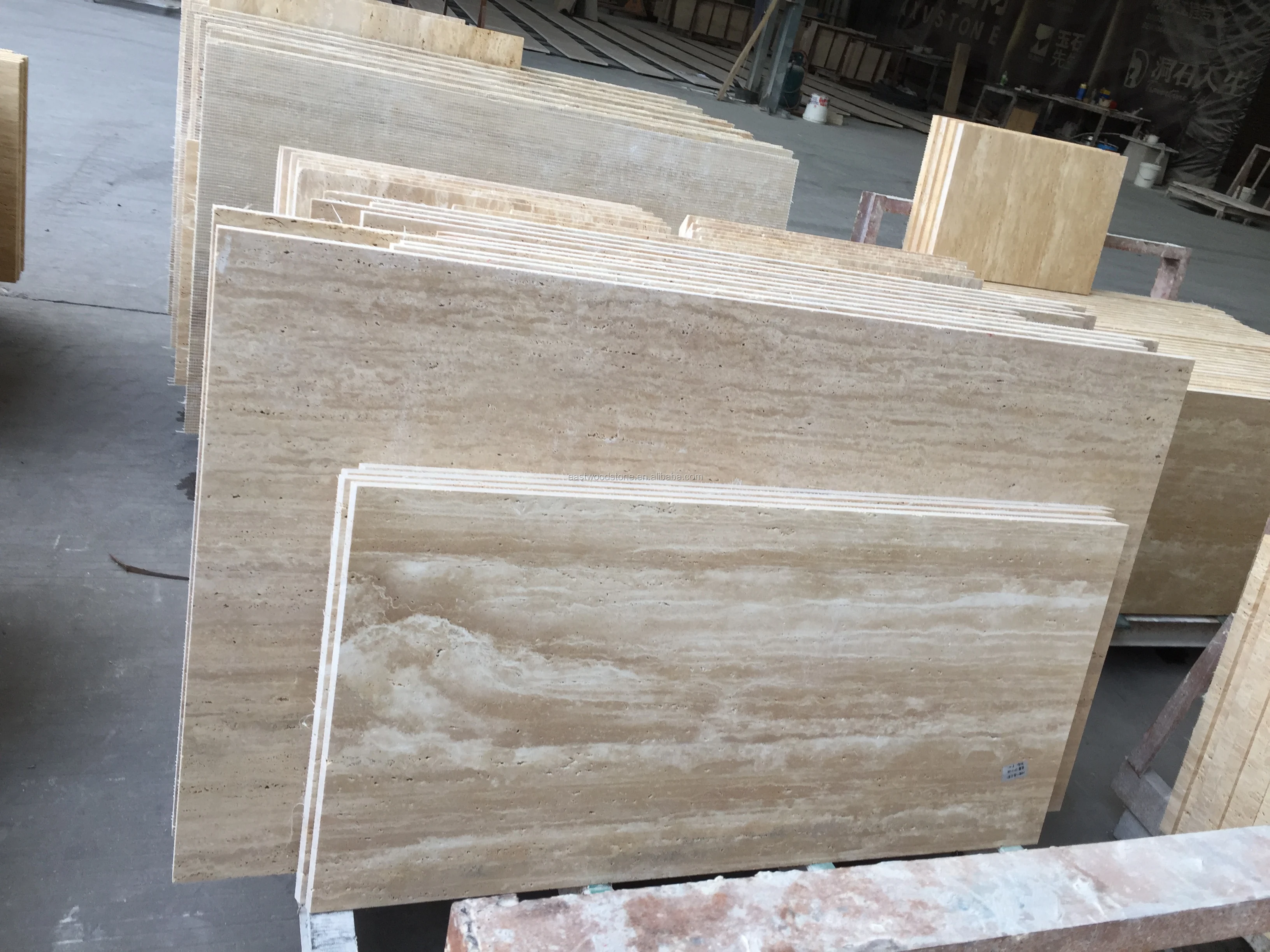 Turkish Beige Travertine - Polished Tile Paver by Eastwood