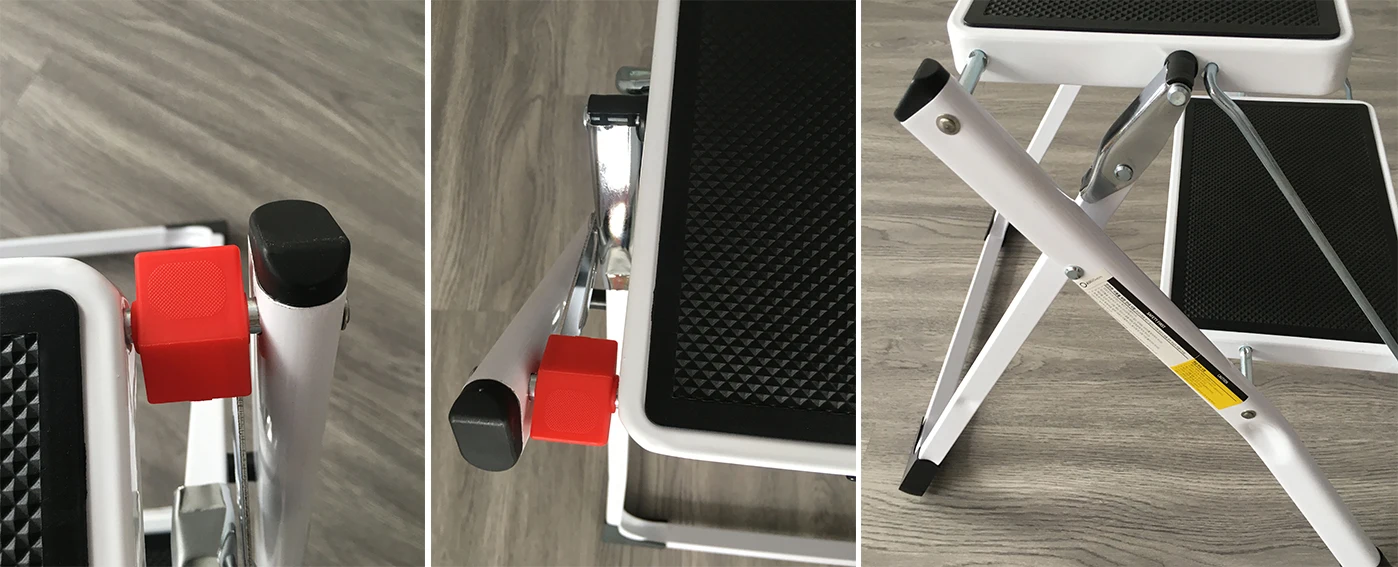 2 Step Portable Plastic Step - Mini Folding Steel Ladder