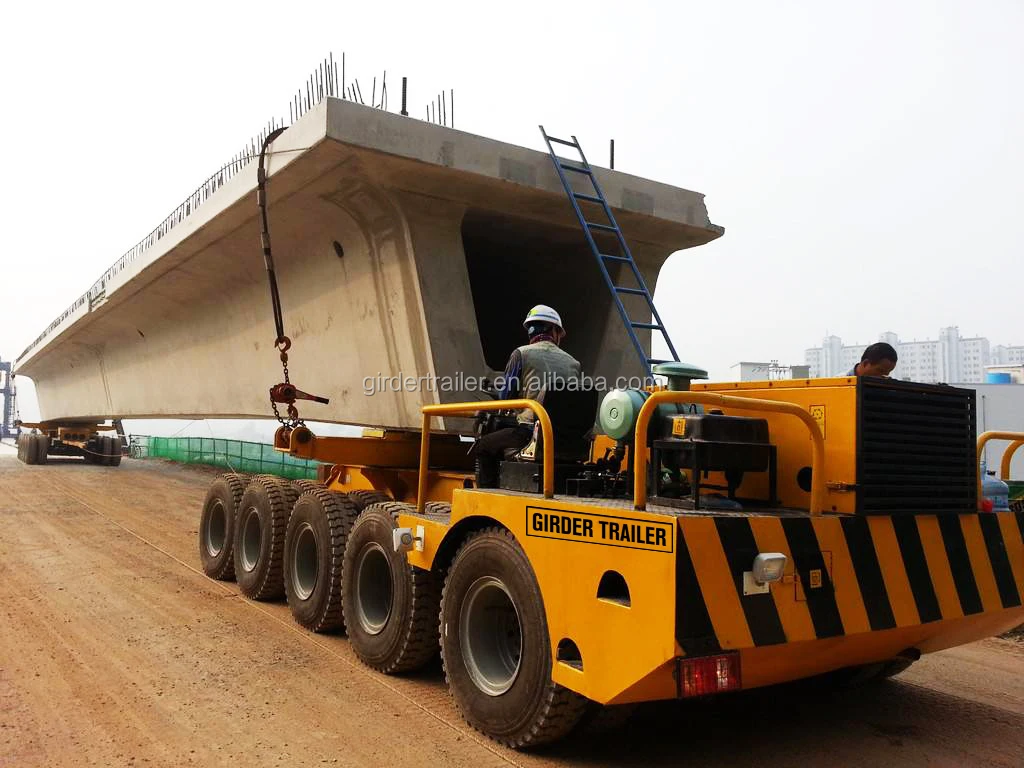 Precast Concrete Beam Sections Transporting Self Propelled Trailer ...