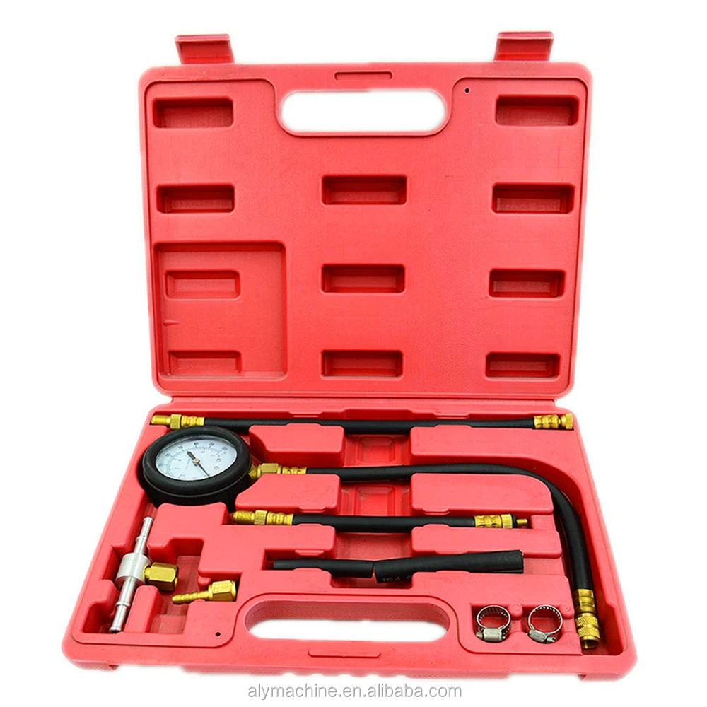 11Pcs Automotive Fuel Injection Pump Injector Tester Kit Pressure Gauge ...