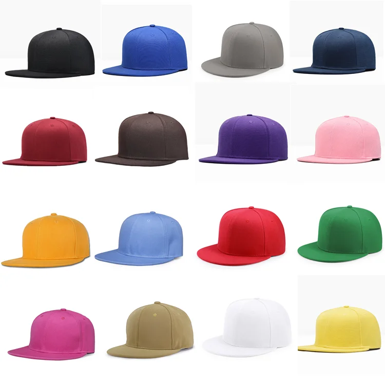 Custom Logo Polyester Flat Brim Black Blank Hat Plain Custom Snapback Hat Cap - Buy Plain ...