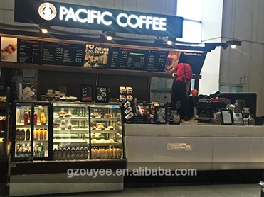 Modern Coffee Shop Interior Design with LED Counter Display