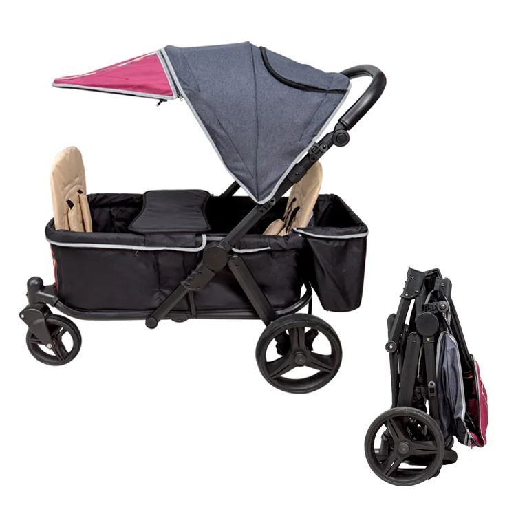 Twin Double Baby Stroller Wagon Folding Wagon With Canopy For Kids And ...
