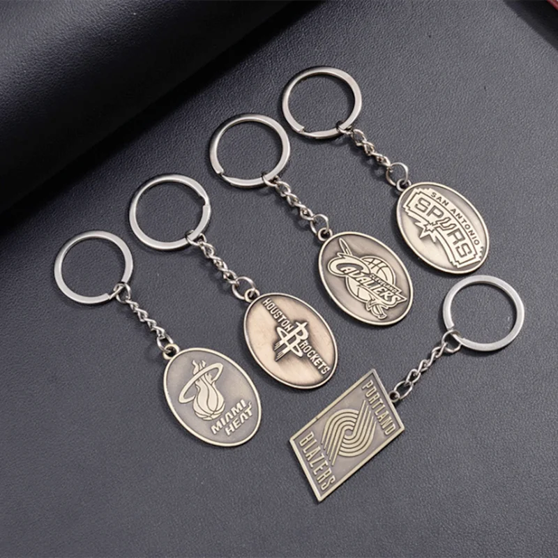 Personalized Nba Team Custom Logo Metal Keychain Pendant Alloy Key Ring ...