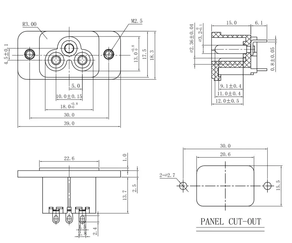 Leci 250v 6a 3 Pin C6 Ac Inlet - Reliable Electrical Socket