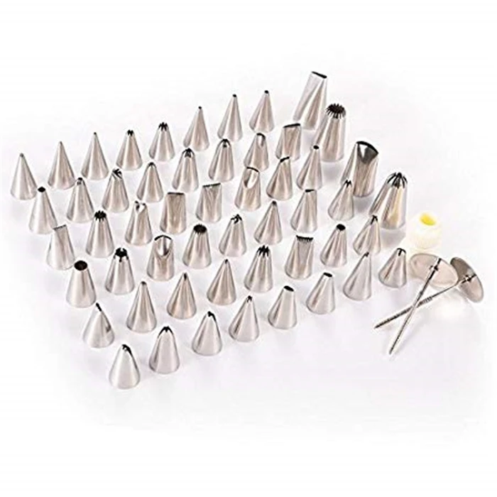 55 Piece Stainless Steel Pastry Nozzle Tips Set for Cake Decorating