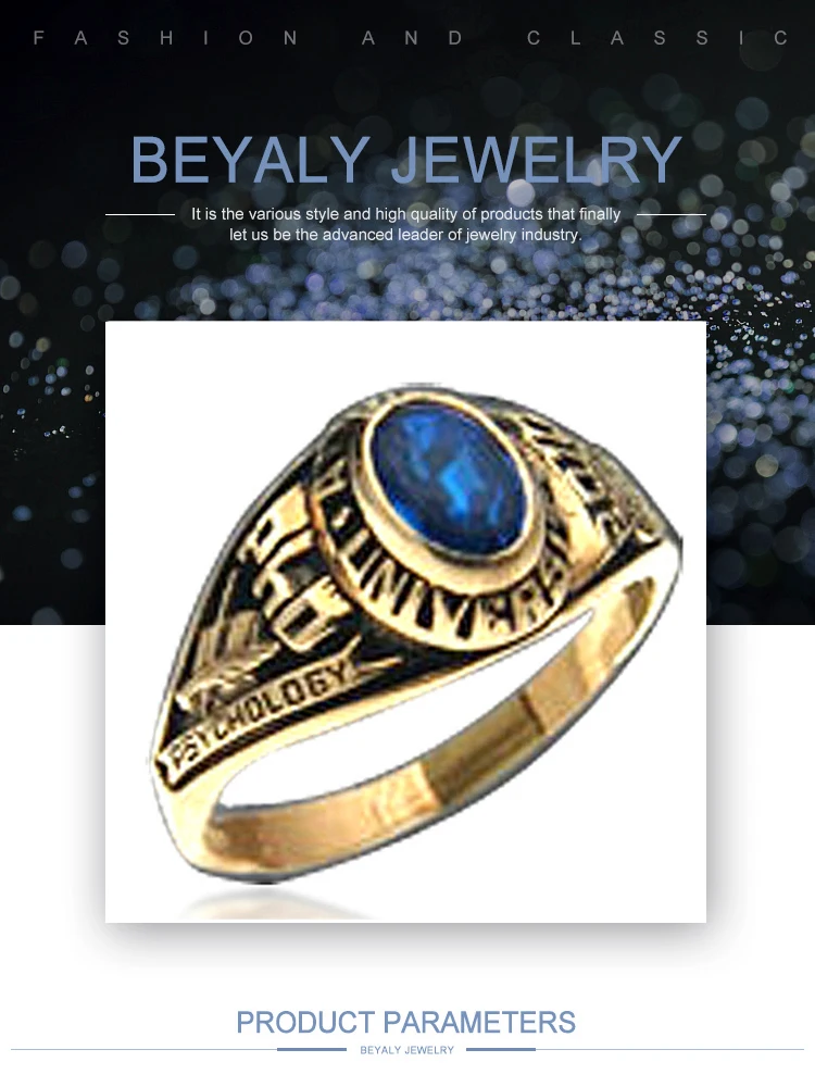 Personalized Gold Graduation Ring - Buy Graduation Ring,Class Ring ...