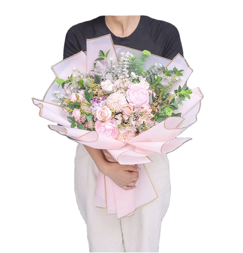 Golden Edge Flower Tissue Paper Bouquet Florist Flower Bouquet Wrapping Paper Waterproof Paper golden-edge-flower-tissue-paper-bouquet-florist-flower-bouquet-wrapping-paper-waterproof-paper
