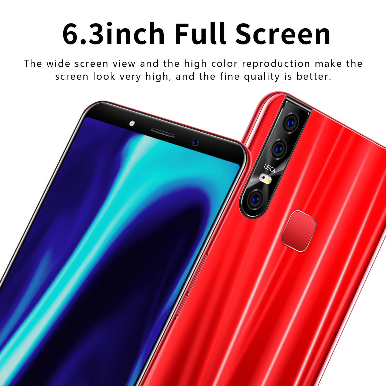 New Big Screen 4g Android Smart Phone 6.3inch 6gb+128gb Custom Mobile ...