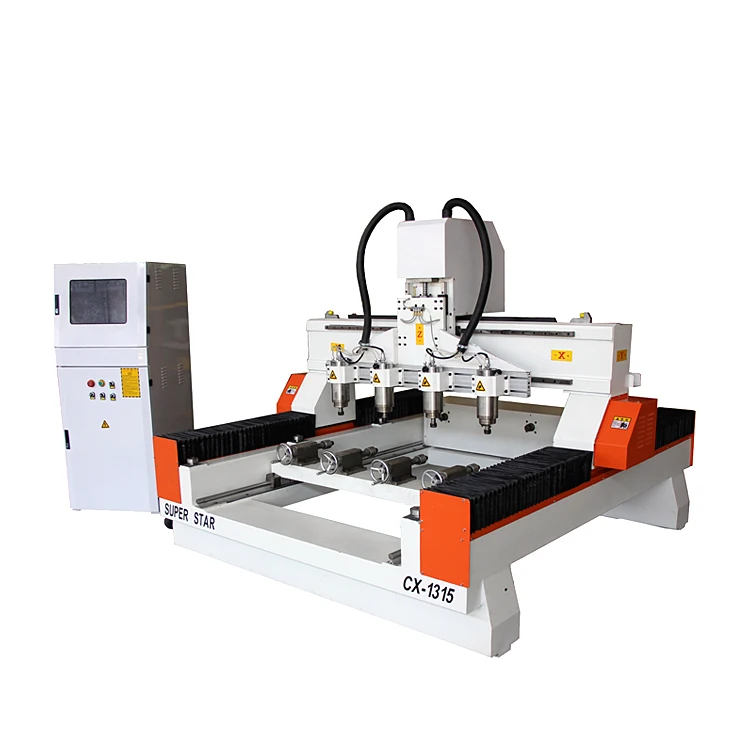 Superstar 4 Heads 3d 4 Axis Multi Spindles Cnc Router With Rotary - Buy ...