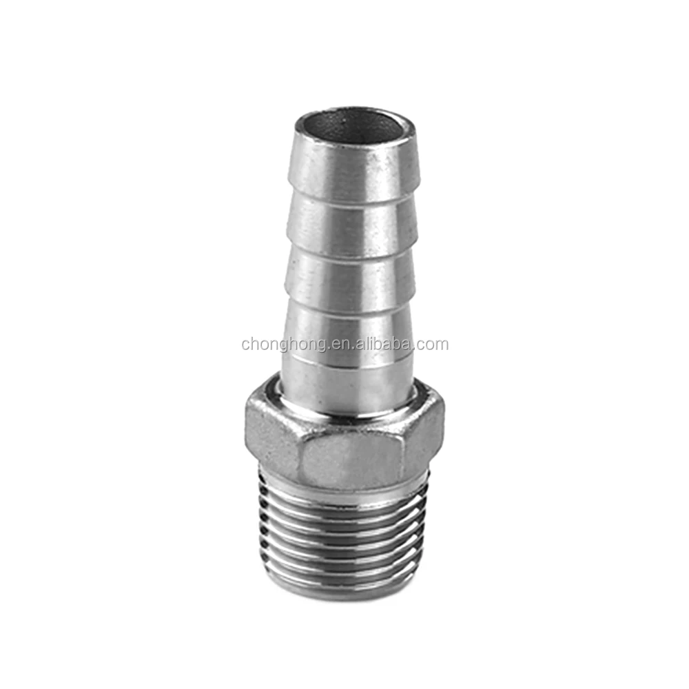 1/4x9mm NPT Thread Hose Barb Stainless Steel AISI316 Fittings