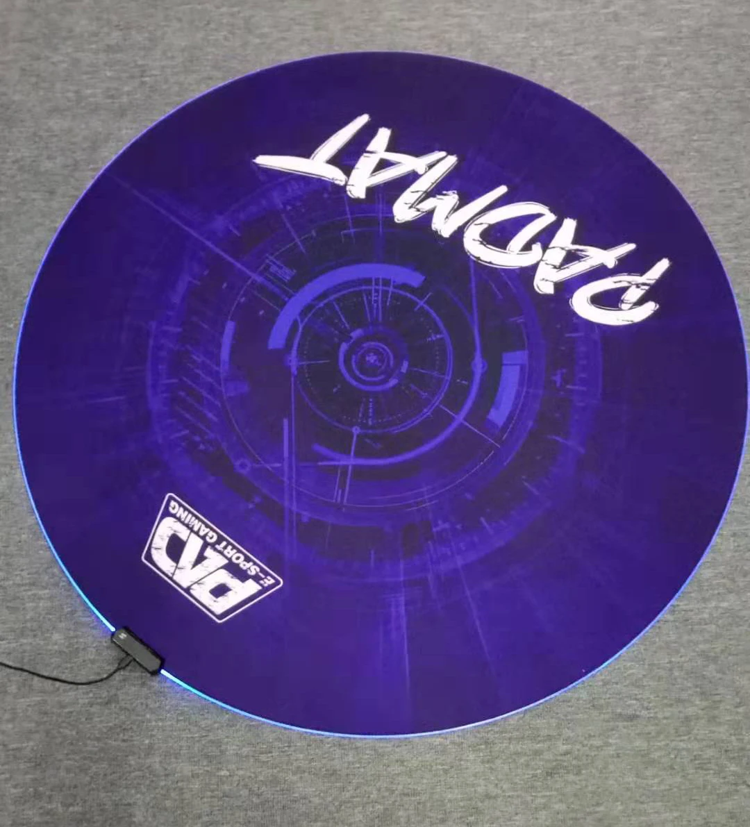 Custom Printed High Quality Rubber Anti-slip Round Rgb Led Gaming Chair ...