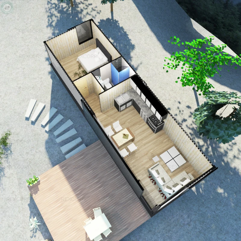 40ft Luxury Chile Container House for Sale 1 Bedroom 1 Bathroom Prefab ...