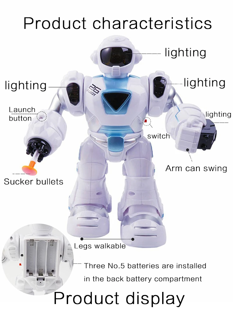 Light & Sound Remote Control Toy Robot for Kids