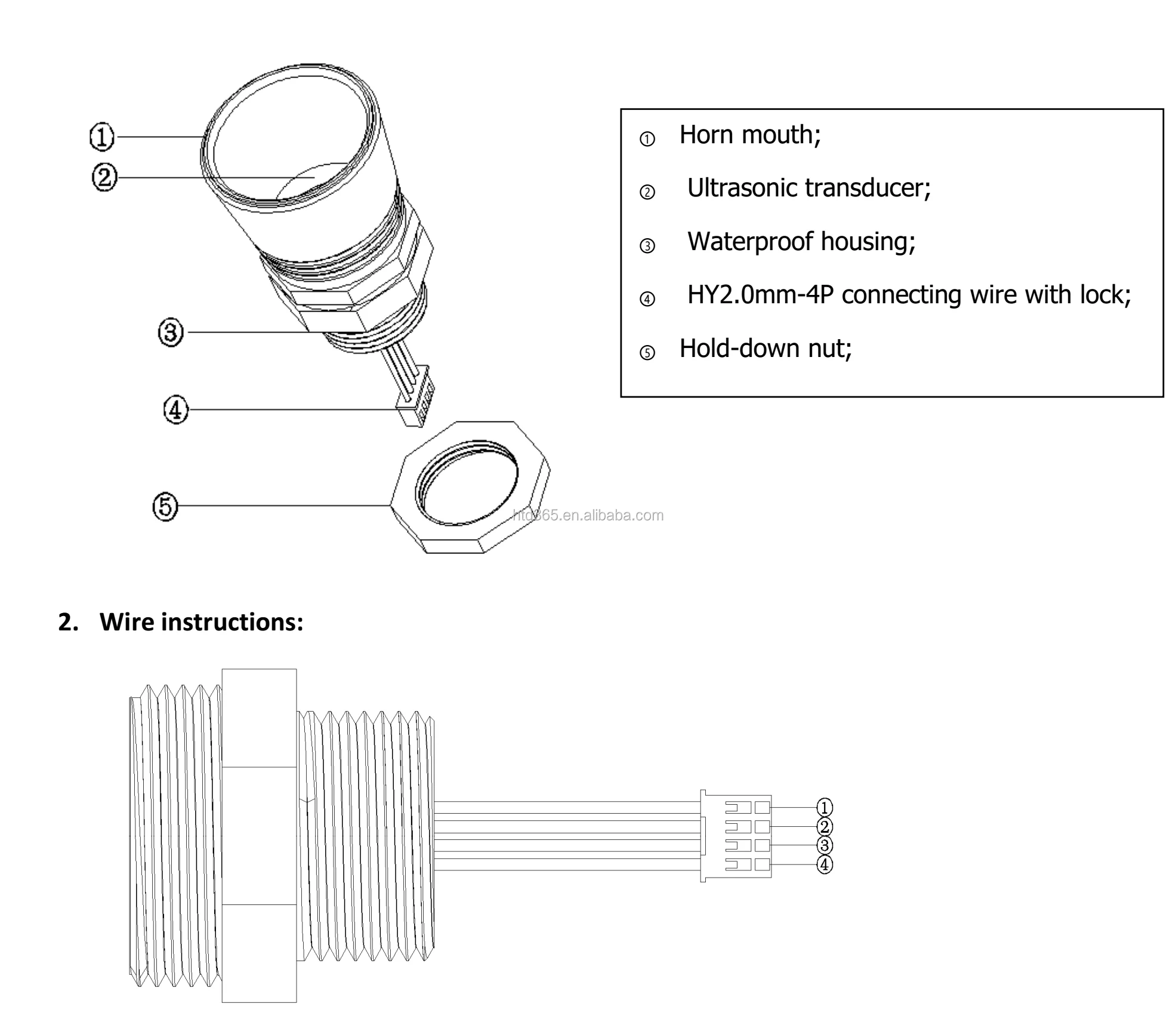 High Quality Narrow Beam Ultrasonic Sensor Long Range 8m Ultrasonic ...