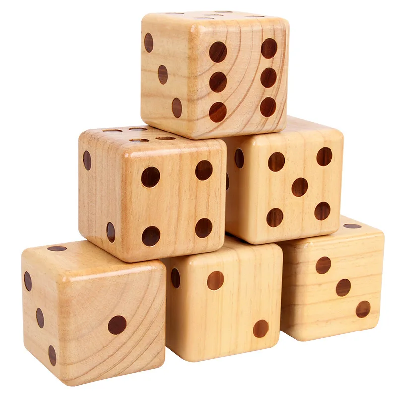 Jumbo Solid Wooden Yard Dice Set Big Outdoor Gaming Dice Set,3.5 Inch ...