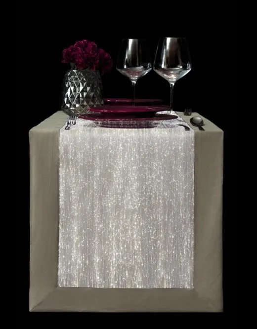 Led Color Changing Luminous Fiber Optic Fabric Table Runner - Buy Fiber ...