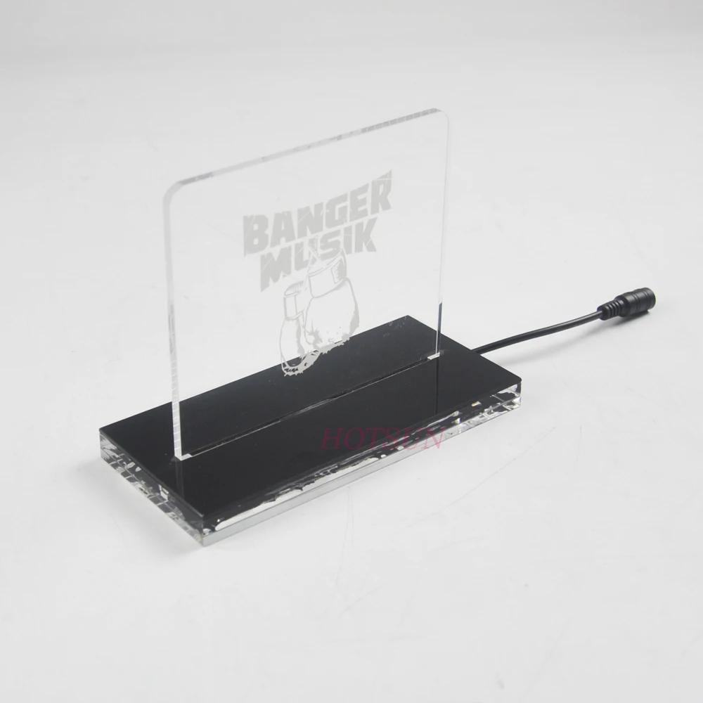 Custom Engraving Perspex Logo Sign Blue Led Light Acrylic Led Sign ...