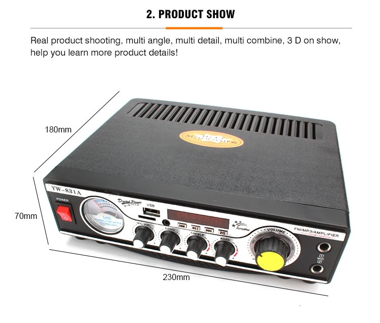 Stereo Karaoke Bar - Enjoy 2MIC Amplifiers DC12V AC110V/220V