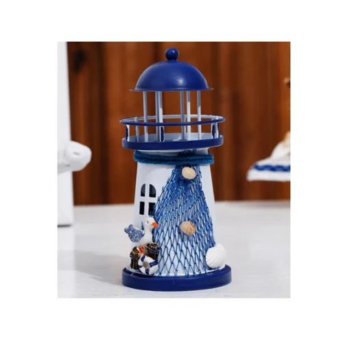 Wholesale Metal Mediterranean Style Ocean Tin Lighthouse For Table Home ...