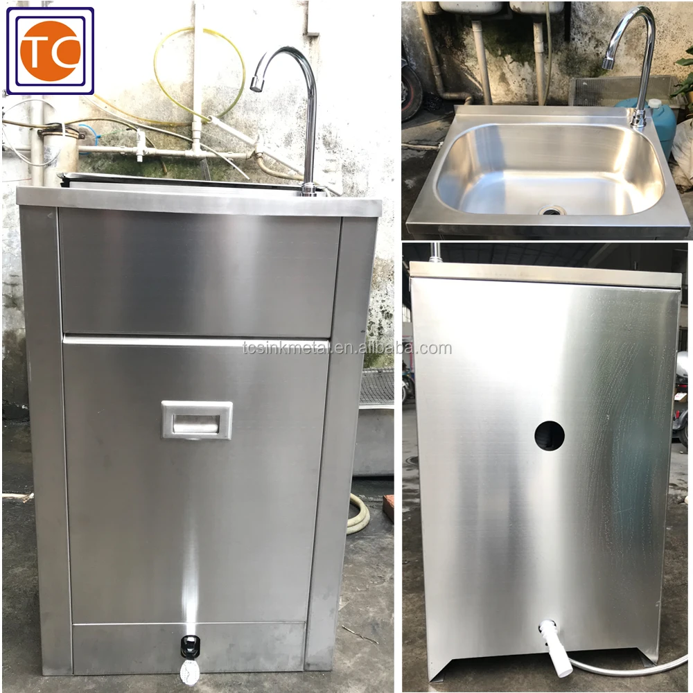 Stainless Steel Medical Hospital Hand Washing Sink With Foot Operated ...