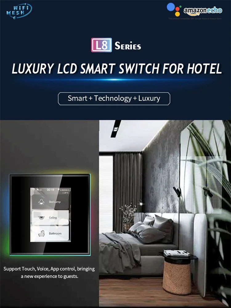 Lanbon L8 Smart Switch - 5 in 1 Hotel Energy Saving Solution