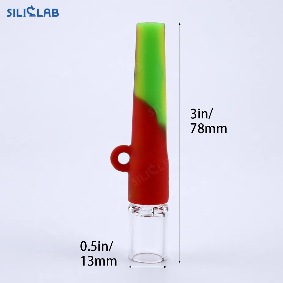 Mini One Hitter Silicone Smoking Pipe Weed Bubbler Glass Tobaco Shatter ...