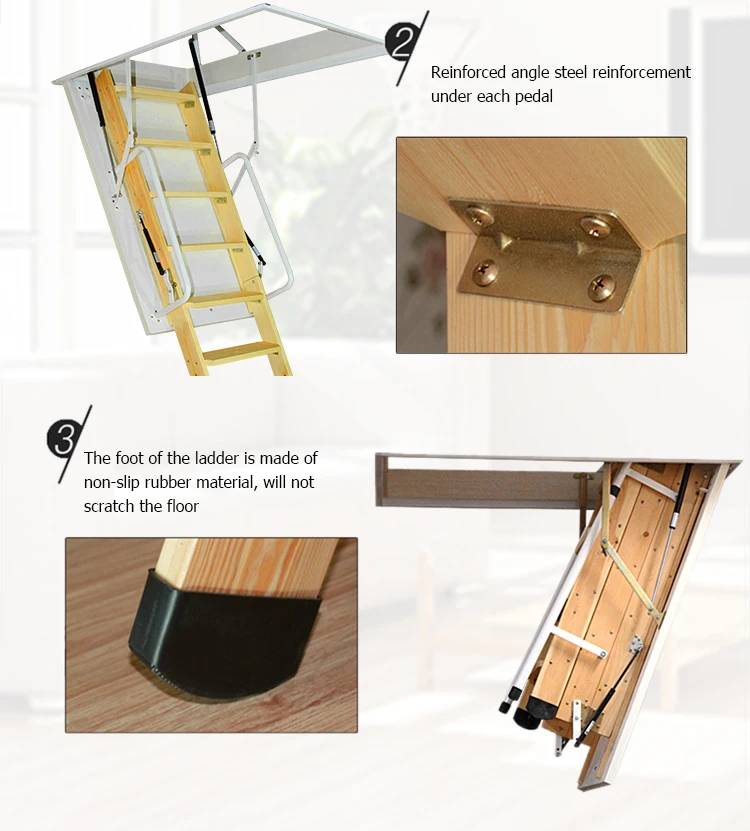 Hydraulic Wood Ladder - Stylish & Space-Saving Solution