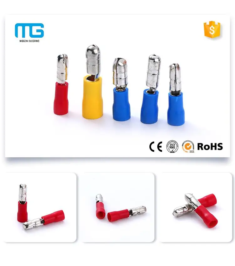 Male Female Bullet Terminal Connector - Insulated Copper Disconnects ...