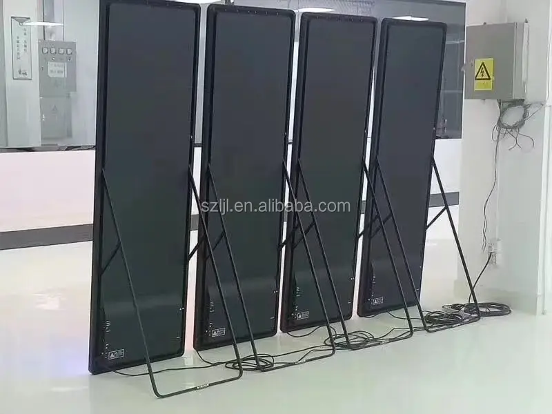 Full Color Standing Movable Indoor Advertising P1.86 P2.5 P3 Led Poster ...