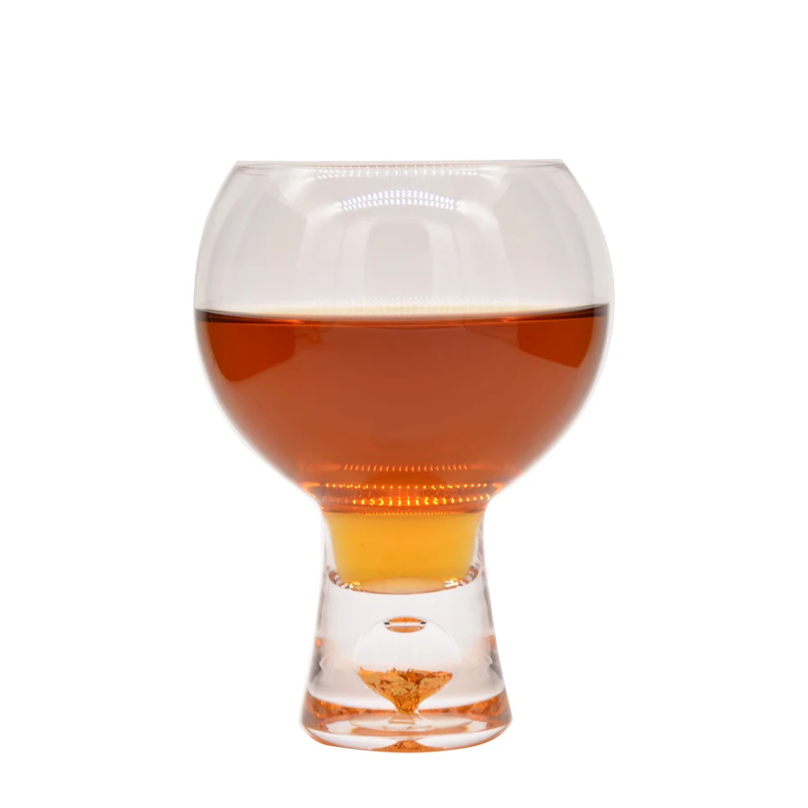 Large Goblet Thick Stem Gin Glasses With Gold Leave Infilled Bubble Balloon Gin Glasses Buy