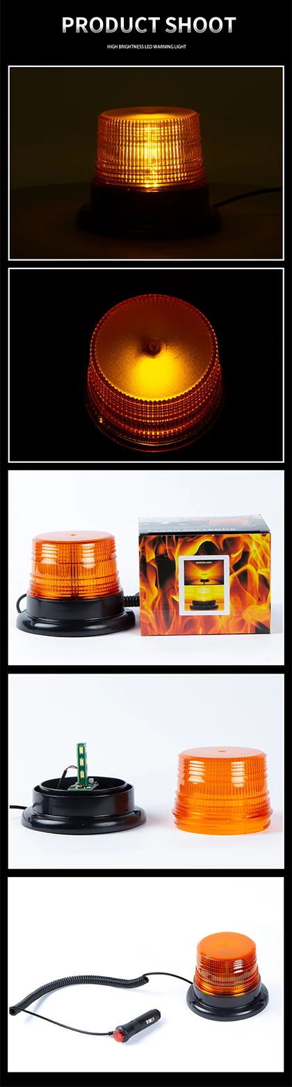 12W LED Rotating Warning Light Beacon for Emergency Use