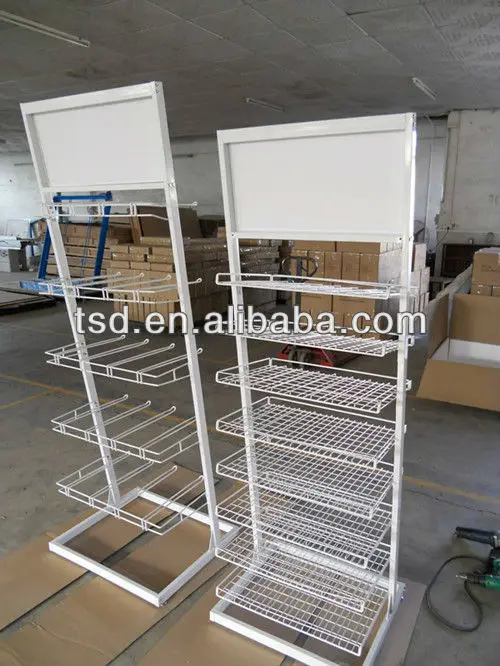 Custom Retail Shop Supermarket Floor Metal Spices Display Stand Shelf Rack