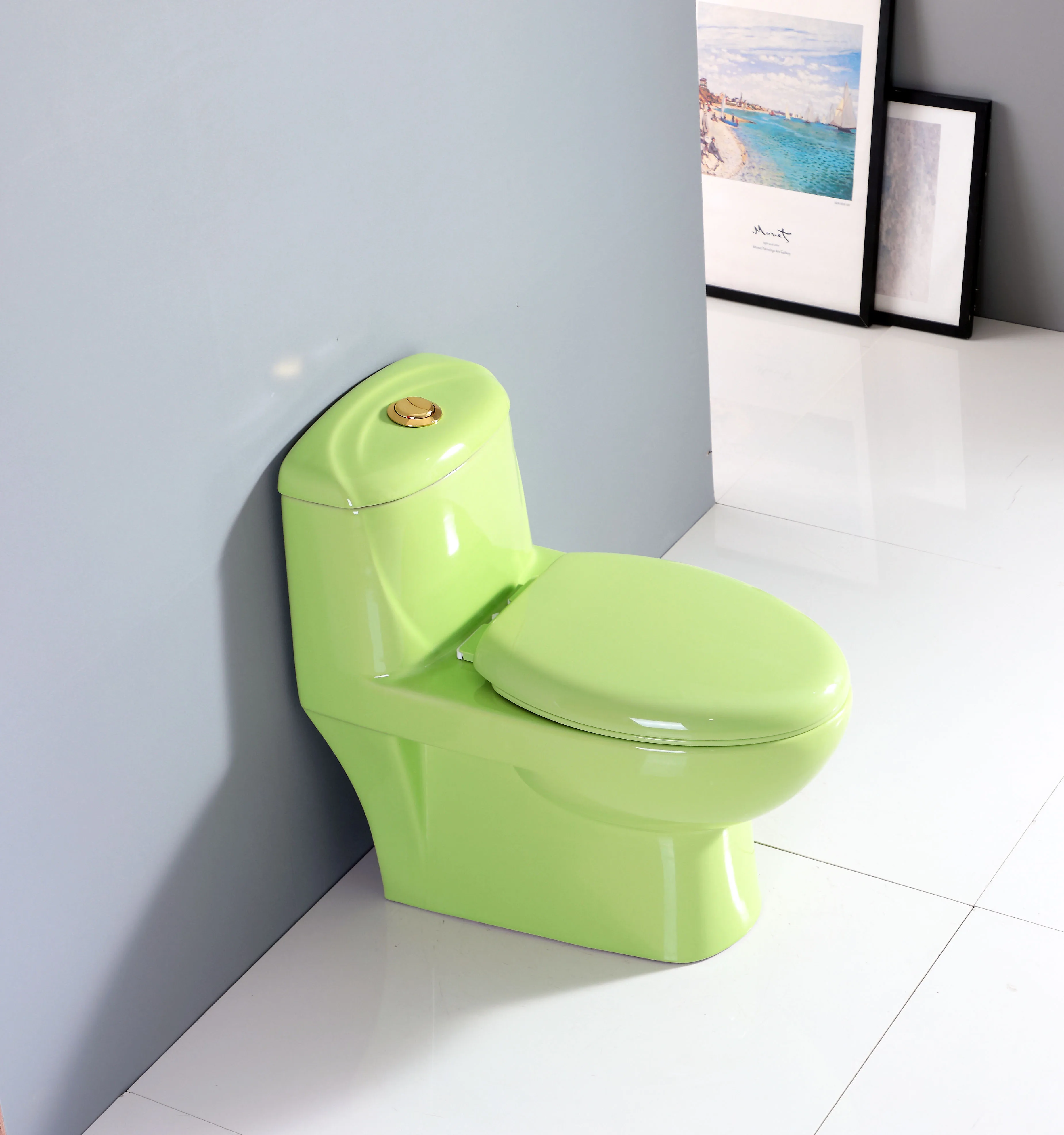 2020 Colorful Wc Washdown Flushing One Piece Ceramic Multicolor Ceramic ...