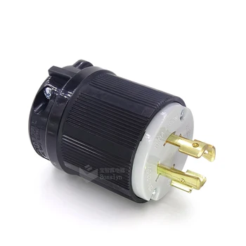 20 Amp,250 Volt 3-phase,Nema L15-20p,3p,4w,Locking Plug Bosslyn Brand ...