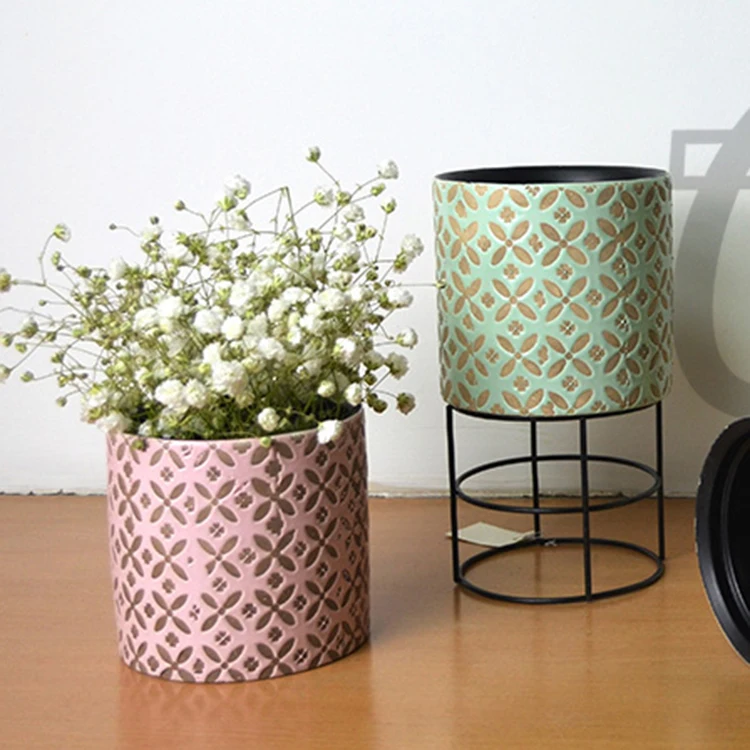 Classic Clay Ceramic Cylinder Flower Pot Planter - Buy Round Pot,Clay ...