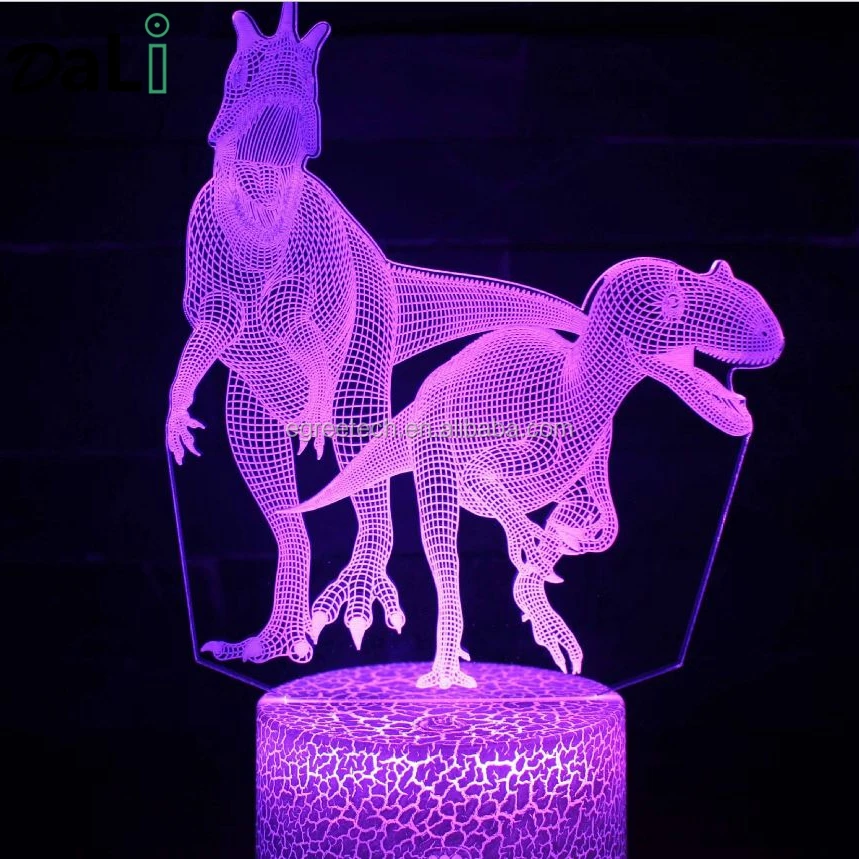 Night Light 3d Dinosaur 3d Lamp Optical Illusion Kids Night Light ...
