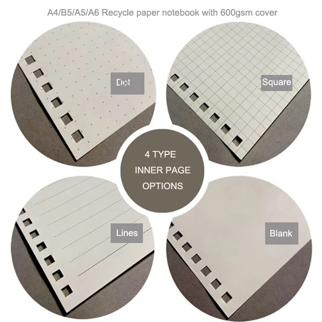 Wholesale A5 A4 Size Black Spiral Recycled Bounded Paper Notebook - Buy ...