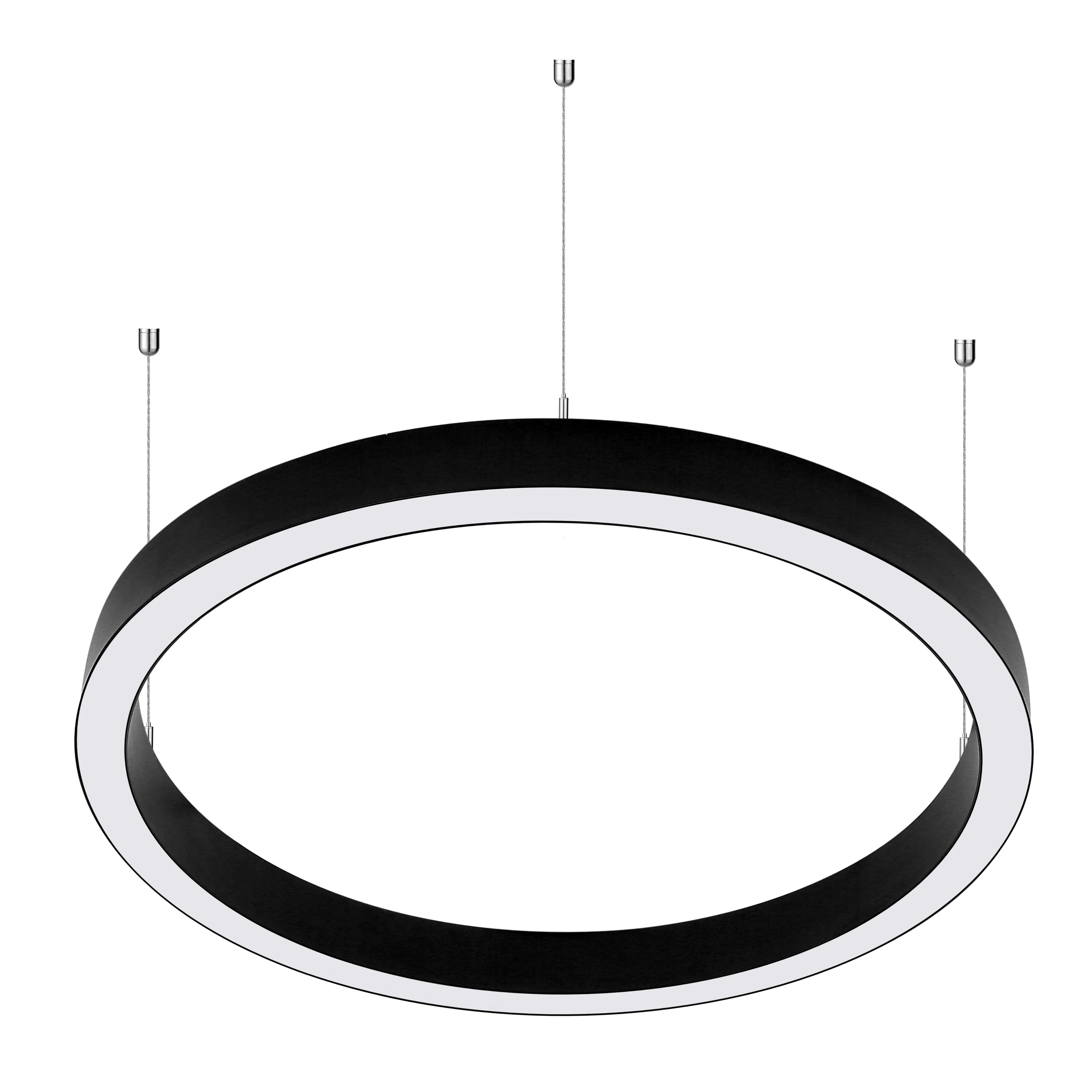 Modern Black Aluminum Circular Ring Hanging Led Pendant Light Energy ...