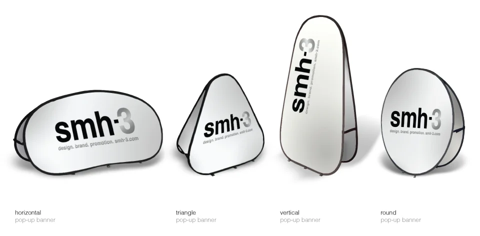 Floor Standing Sidewalk Round Pop Up Banner Display Double Sided Fabric ...