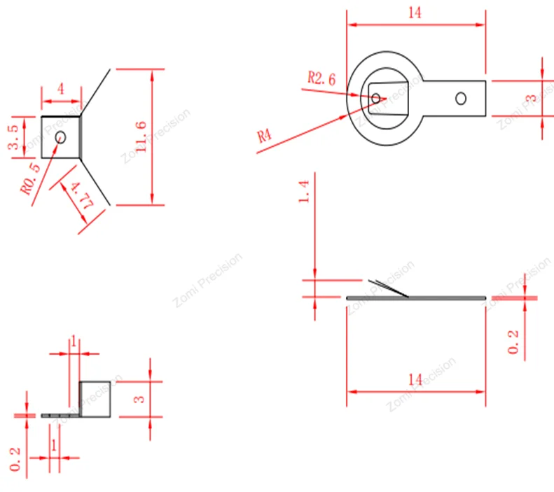 CR2032 Battery Positive Side - SMT Phosphor Bronze Contacts