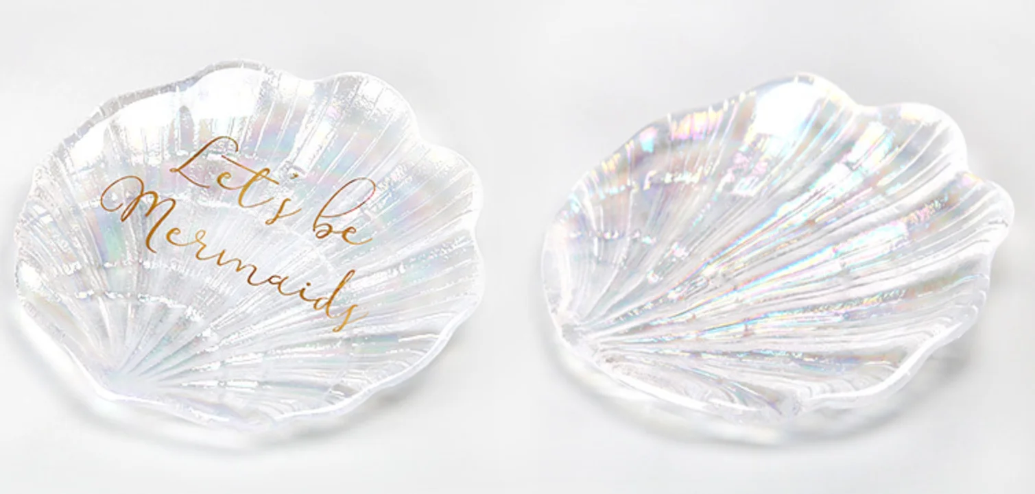 Shell Shaped Glass Plate Charger Shell Dinner Plates Sea Shell Plate ...
