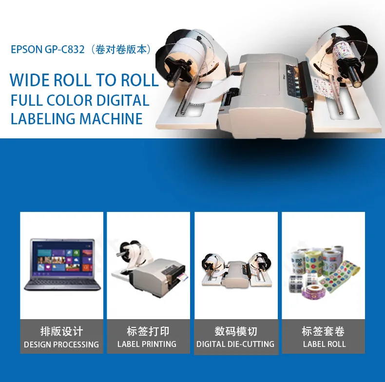 4 Color Digital Roll To Roll Label Printer Machine For Label Sticker ...