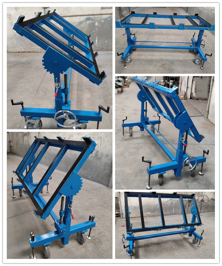 Tiltable And Height Adjustable Stone Work Table Granite Fabrication ...