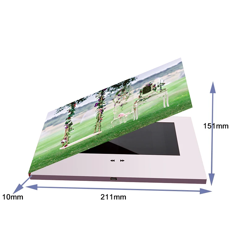 7" LCD Screen Digital Wedding Invitation Greeting Cards