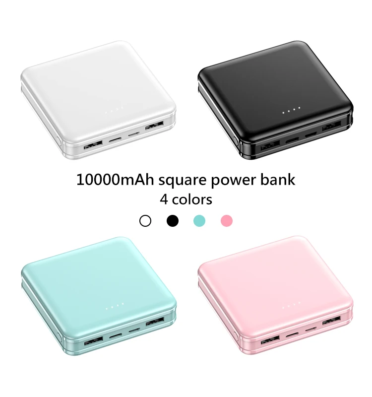 Mini White Li Polymer Power Bank High Capacity 10000mah Mini Square ...